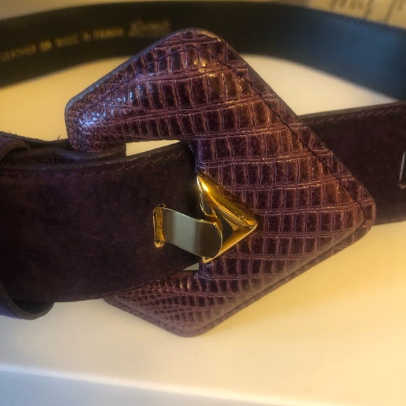 Milor | Accessories | Milor Purple Suede Leather Belt With Faux Croc ...
